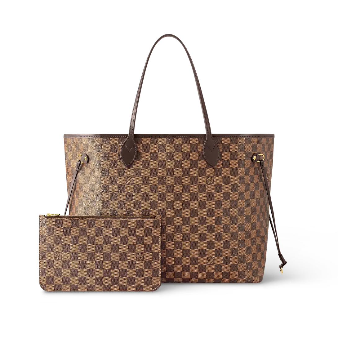 Louis Vuitton Neverfull Damier 100% Cowhide Leather